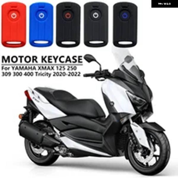 シリコンモーターキーカバー ケースシェル ヤマハ XMAX 125 250 309 300 400 トリシティ 2020 2021 2022 TMAX テック マックス キー チェーン カスタム パーツ アクセサリーProtective p...