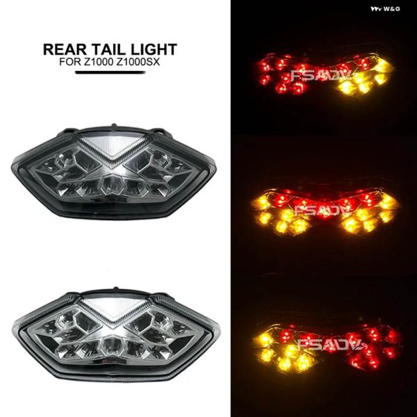 リア テールライト カワサキ Z1000 Z1000SX 2010-2013 2012 テールライト ブレーキライト ウィンカー 一体型 LED ストップライト カスタム パーツ アクセサリーBattery Included:NoHigh-...