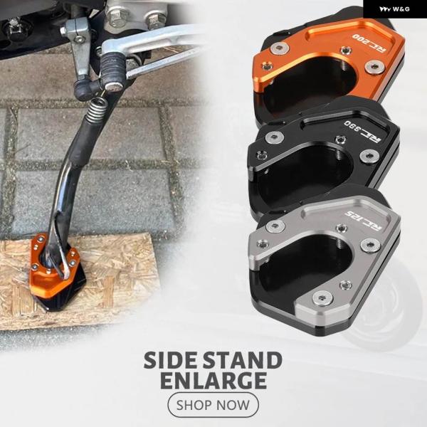 KTM RC 125 200 250 390 690 ENDURO SMC 950 990 ADVENTURE R バイク サイド スタンド プレート キック スタンド フットシェルフ カスタム パーツ アクセサリーHigh-concern...