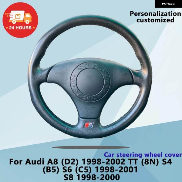 アウディ A8 D2 1998-2002 TT 8N S4 B5 S6 C5 1998-2001 S8 1998-2000 車用レザーカー ステアリングホイール カバー カスタム パーツ アクセサリーHigh-concerned chemi...