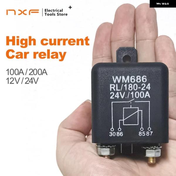 高電流リレー 始動リレー 200A 100A 12V 24V 高出力 大電流始動リレー 車載リレー カスタム パーツ アクセサリーEU LVD Voltage:Low voltage: Below 50Vac or 75VdcHigh-co...