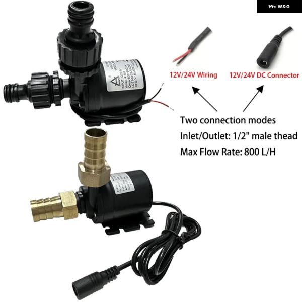 12V高電圧超静音ソーラーDC 24V揚程5M 800L/Hブラシレスモーター水中ブースター ポンプ クイックジョイント カスタム パーツ アクセサリーHigh-concerned chemical:NonePower Source:Ele...