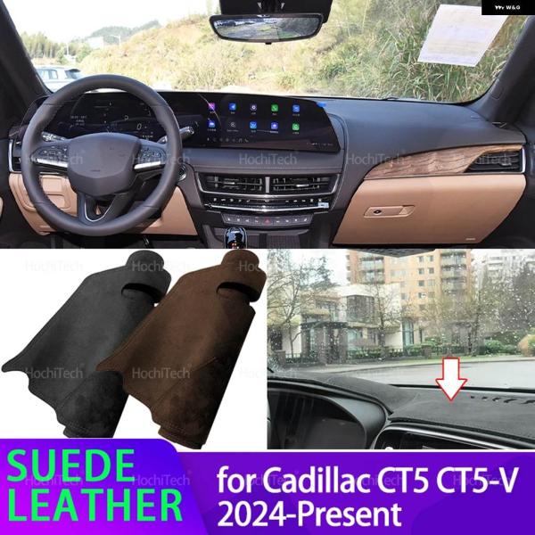 紫外線防止スエードレザーダッシュマット ブラック ダッシュボード カバー サンシェード カーペット パッド キャデラック CT5 CT 5 CT5-V ブラックウィング 2024年以降 カスタム パーツ アクセサリーHigh-concern...
