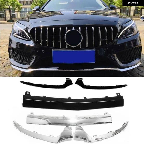 3個セット フロント バンパー 下蓋 トリム キット メルセデス ベンツ C クラス W205 2014-2018 C300 C400 C63 カスタムパーツ アクセサリー 交換用部品Hign-concerned Chemical:None...