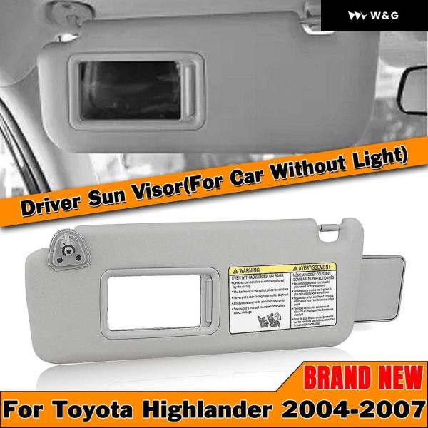 グレー車用フロントサンシェード カバー 左ハンドル 用席側サンバイザー ミラー 付き トヨタ ハイランダー 2004-2007 ハイランダーハイブリッド 2006-2007 カスタムパーツ アクセサリー 交換用部品Hign-concerne...