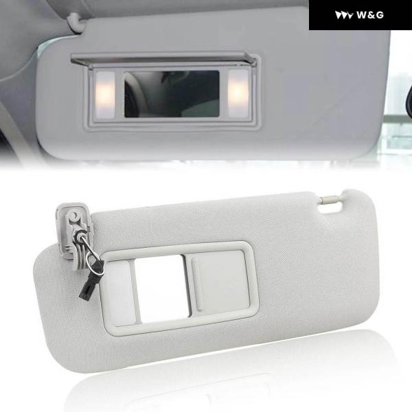 グレー フロントサンバイザー 右 助手席側 ウィンドウ ブラインド カバーシェード サンシェード ミラー ライト付き 自動車アクセサリー マツダ CX-9 2010-2015 カスタムパーツ アクセサリー 交換用部品Hign-concern...