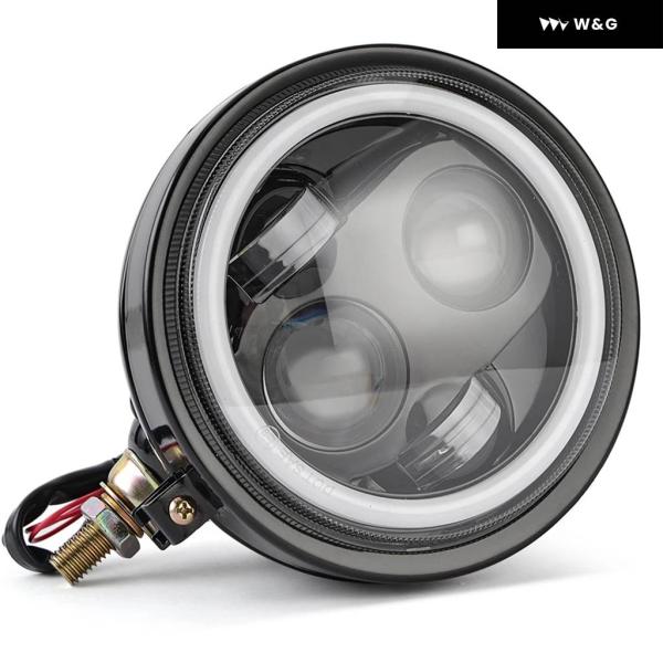 5.75インチ LED オートバイ バイク ヘッドライト ヘッドランプ DRL付き ハーレー スポーツスター 1200 XL1200L カスタム XL1200C 883 XL883 883L XL883R 48 カスタムパーツ アクセサリー...