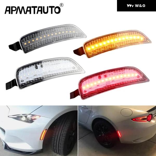 4個 フロント リア LED サイド マーカーライト マツダ ミアータ MX-5 2016-22 ウィンカーランプ アンバー レッド カスタムパーツ アクセサリー 交換用部品Hign-concerned Chemical:NoneFor V...