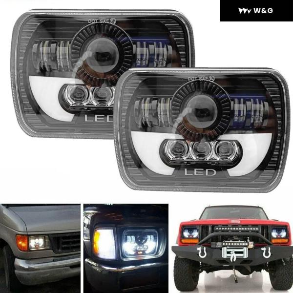 長方形 H6054 LED ヘッドライト 5X7 7X6 ヘッドランプ シボレー S10 ブレイザー エクスプレス バン H5054 ジープ ラングラー YJ XJ チェロキー トラック フォード カスタムパーツ アクセサリー 交換用部品H...
