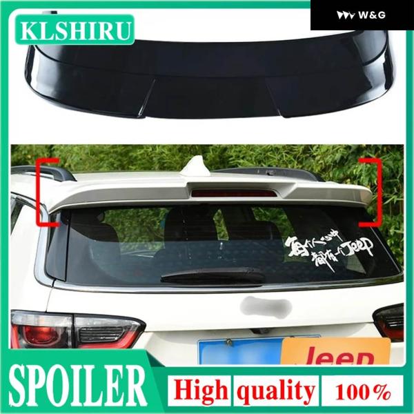 GLOOSY ブラック スポーツ デザイン ジープ コンパス スポイラー リア トランク ルーフエクステンション カバー トリム 2018 2019 コンパス スポイラー カーアクセサリー カスタムパーツ アクセサリー 交換用部品Hign-...