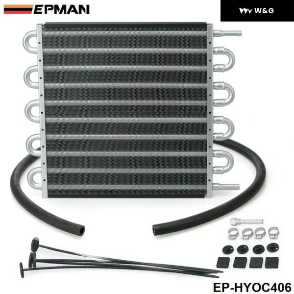 10列ブラックアルミリモートトランス ミッション オイルクーラー /オート マニュアル ラジエーター コンバーターキット EP-HYOC406 カスタムパーツ アクセサリー 交換用部品Special Features:UniversalIt...