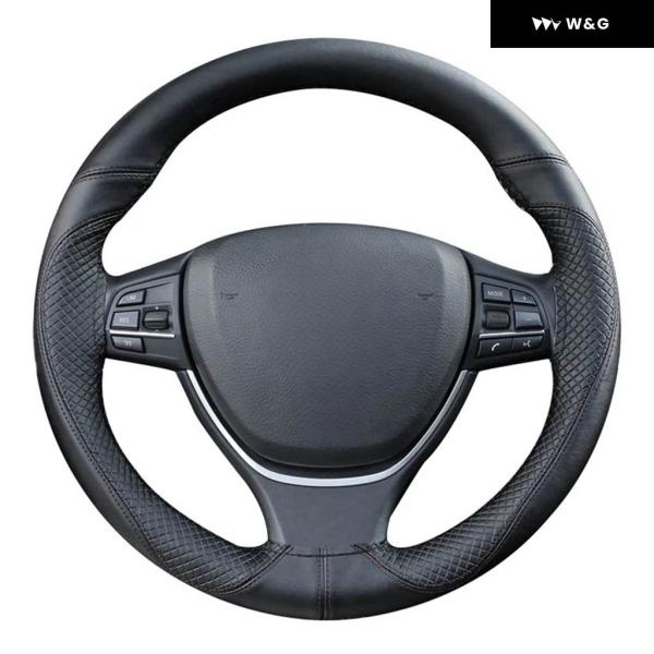 車用 ステアリングホイール カバー ソフト 本革 耐摩耗性 ステアリングホイール カバー 100%牛革編み ニードル糸付き カスタムパーツ アクセサリー 交換用部品Hign-concerned Chemical:NoneSpecial Fe...