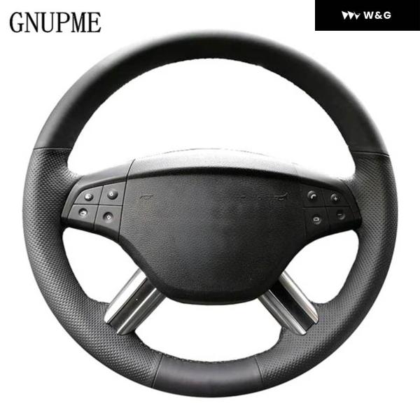 GNUPME 人工皮革 ブラック ステアリングホイール カバー メルセデス ベンツ M クラス GL クラス GL450 2006-2009 ML350 ML500 2005 2006 カスタムパーツ アクセサリー 交換用部品Special...
