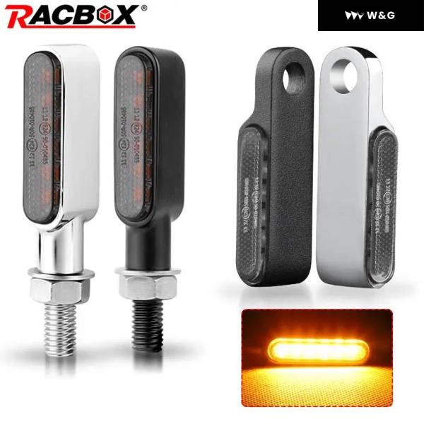 2個 オートバイ バイク ミニ ウィンカーライト 8MM アンバー 点滅シグナルランプ 6LED ランニングライト カフェレーサー チョッパー スポーツスター カスタムパーツ アクセサリー 交換用部品Battery Included:NoH...