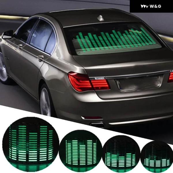 車用グリーンLED音楽リズムフラッシュライトサウンドアクティベートセンサーイコライザーリアウインドシールド ステッカー スタイリング ネオンランプキット カスタムパーツ アクセサリー 交換用部品Special Features:Rear w...