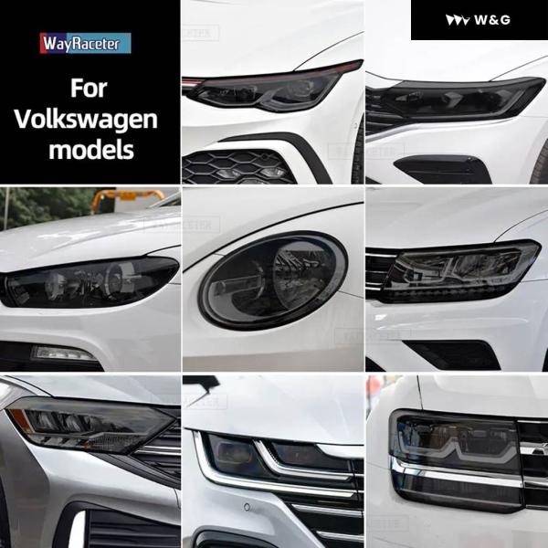 スモークブラックTPU ステッカー 車用 ヘッドライト フィルム VW ゴルフ 7 8 シロッコ ティグアン パサート B8 トゥアレグ CR CC アルテオン ビートル カスタムパーツ アクセサリー 交換用部品Category:stick...