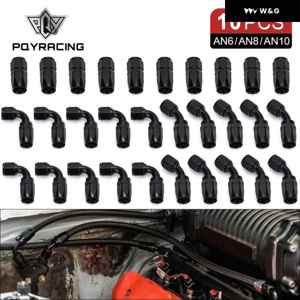 10個 ブラック AN6 8 10 ストレート 45 90度 オイル燃料 スイベルホース エンドフィッティング オイル ホースエンド アダプター キット カスタムパーツ アクセサリー 交換用部品Special Features:0Exter...