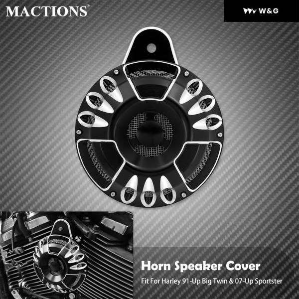 オートバイ バイク CNCホーン スピーカー カバー キット ホーンキャップ ハーレー ビッグツインカム M8 ツーリング FLHR ソフテイル ダイナ 91年以降 スポーツスター XL 2007年以降 カスタムパーツ アクセサリー 交換用...