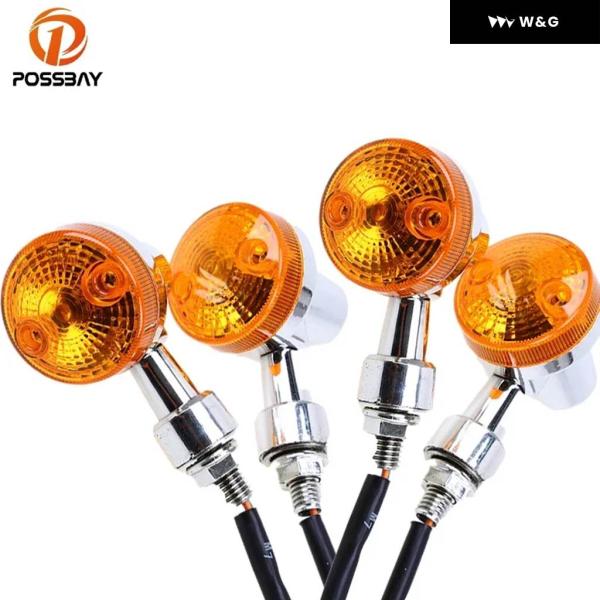4個 汎用 オートバイ バイク ウィンカーライト GN125 ハーレー スズキ ヤマハ カフェレーサー カスタムパーツ アクセサリー 交換用部品Hign-concerned Chemical:NoneItem Type:Turn Signa...