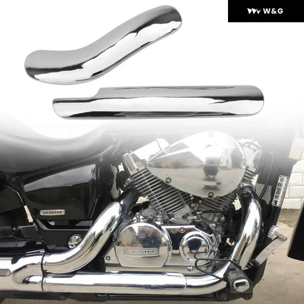 オートバイ バイク マフラー パイプ レッグ プロテクター クロームカーブ ヒートシールド カバー ガード ホンダ SHADOW ACE VT400 VT750 1997-2013 カスタムパーツ アクセサリー 交換用部品Hign-conc...