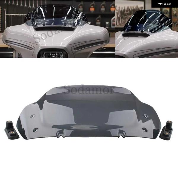 10インチモーターフロント フェアリング ウィンドシールド ウィンドスクリーン ハーレー ストリートグライド FLHX/I CVO FLHXSE ウィンドシールド デフレクター2023 2024以降 カスタム パーツ アクセサリーHign-...