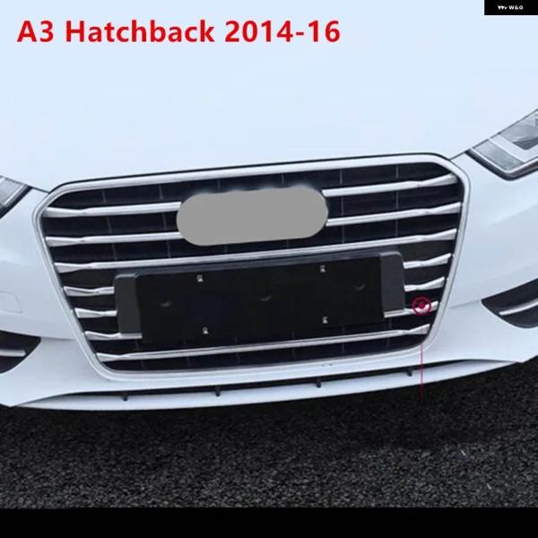 1セット ステンレス カーフロント グリル 装飾 カバー トリム ストリップ アウディ A3 8V セダン ハッチバック スポーツバック 2014-16 カー スタイリング カスタム パーツ アクセサリーHign-concerned Che...
