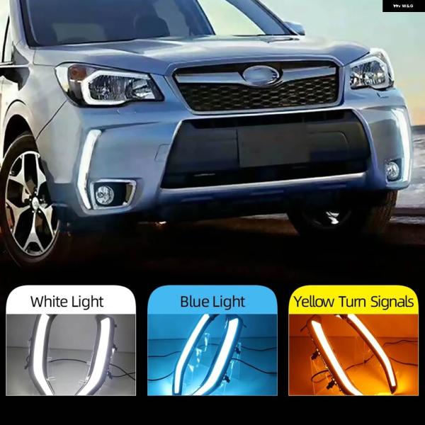 スバル フォレスター 2013-18 LED DRL デイタイム ランニングライト デイライト ウィンカーランプ ナイトブルー付き 2個 カスタム パーツ アクセサリーHign-concerned Chemical:NoneSpecial ...