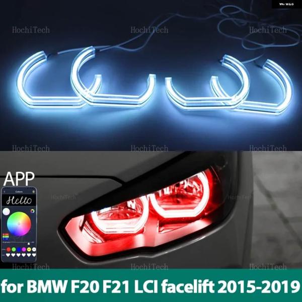 RGBリング エンジェルアイズ 電話アプリ 制御 リモートLEDチューニング ヘッドライト ライトリング BMW 1シリーズF20 F21フェイスリフト2015-2019 カスタム パーツ アクセサリーHign-concerned Chem...