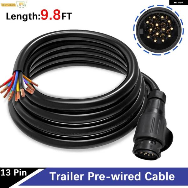 13ピントレーラー配線 ハーネス 配線済みユーロプラグ ケーブル キャラバントレーラー キャンピングカー バン 3メートル 延長 カスタム パーツ アクセサリーHign-concerned Chemical:NoneItem Weight:...