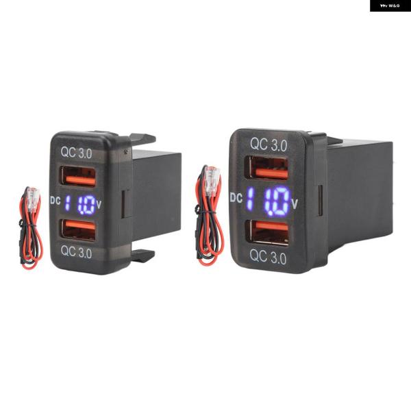 DC 12V-24V デュアルUSBポートソケット QC3.0 急速充電 充電コンセント 電源 アダプター FJクルーザー フォーチュナー ハイラックス タコマ トヨタ カスタム パーツ アクセサリーHigh-concerned chemi...