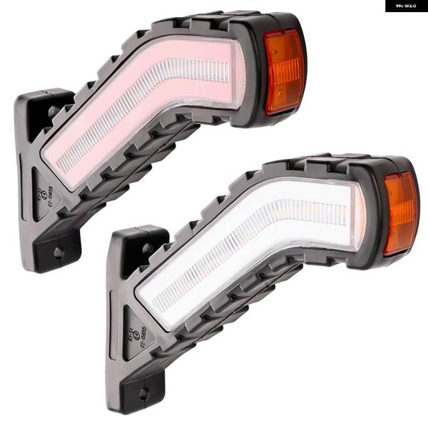 2個 12V 24V LED サイド マーカーライト ハザード テールライト 自動車用 アウター ライト トレーラー トラック 大型 トラック イエロー オレンジ ホワイト レッド カスタム パーツ アクセサリーHigh-concerned...