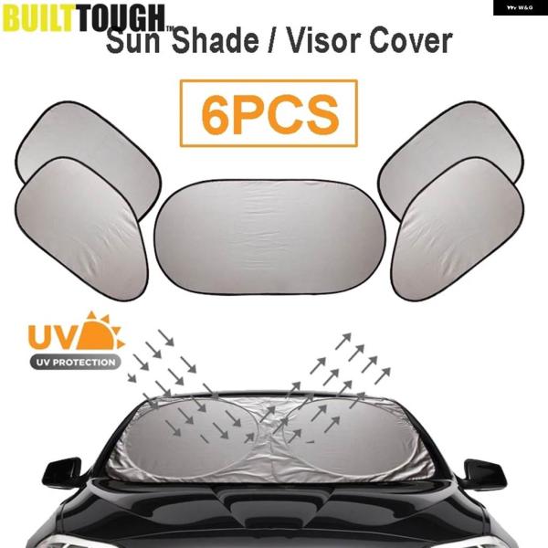 DSJ 6個 シルバー 車用サンシェード フロントウィンドウ サン ブラインド スクリーンシールド プロテクター フロントガラス バイザーカバー ブロックサンシェード UV カスタム パーツ アクセサリーPosition:setSpecia...