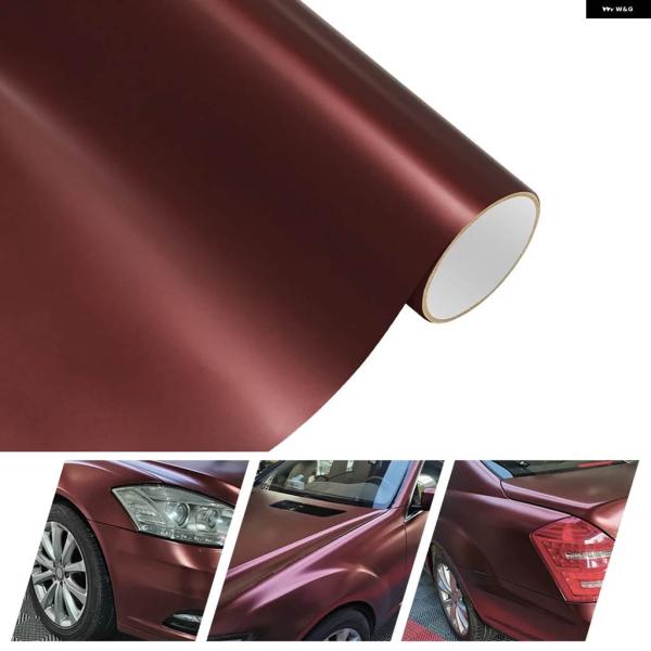 車用マットメタリックラセットレッドビニールフィルムラップマットDIYカー ステッカー デコレーションバブルフリーエアリリースカーラップホイルラッピング カスタム パーツ アクセサリーHigh-concerned chemical:NoneI...