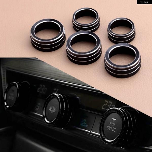 5個 ブラック 車内 ダッシュボード ACボリューム ボタン サークルリングカバー トリム ホンダ アコード 2018 2019 2020 カスタム パーツ アクセサリーHigh-concerned chemical:NoneItem We...