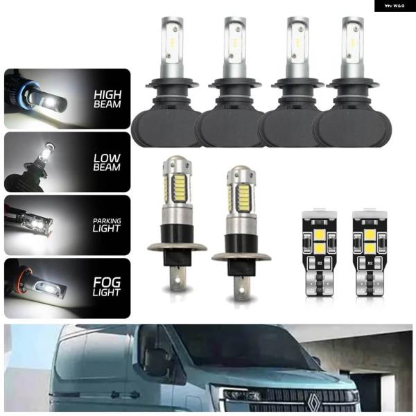 LED ヘッドライト バルブ キット ブライトホワイト RENAULT MASTER III 2011-2019 ロービーム ハイビーム フォグランプ パーキング ブレーキライト カスタム パーツ アクセサリーHigh-concerned ...