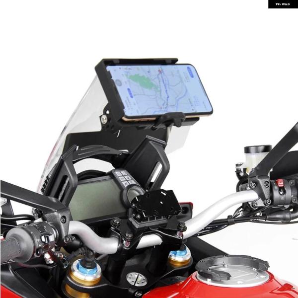 ドゥカティ MULTISTRADA 1200 MY 2010-2012 バイク フロントフォン スタンド ホルダー スマートフォン GPS ナビゲーションプレート ブラケット カスタム パーツ アクセサリーOrigin:Mainland C...