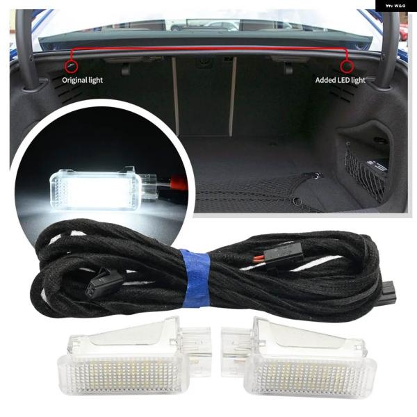 2個 LED ラゲッジコンパートメント インテリア トランク ライト 2016-2024 アウディ A4 S4 B9 セダン S4 B9 セダン A3 S3 RS3 8Y Q2 配線 ハーネス 付き カスタム パーツ アクセサリーHigh-...
