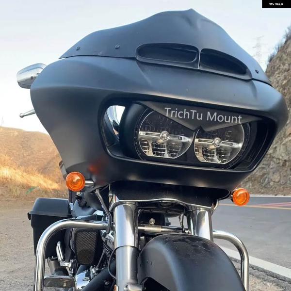 モーター ヘッドランプ アイブロウ ステッカー デコレーション ヘッドライト アッパーチップ トリム カバー バイザーアクセント ハーレー ロードグライド 2015-2020 カスタム パーツ アクセサリーProtective parts:...