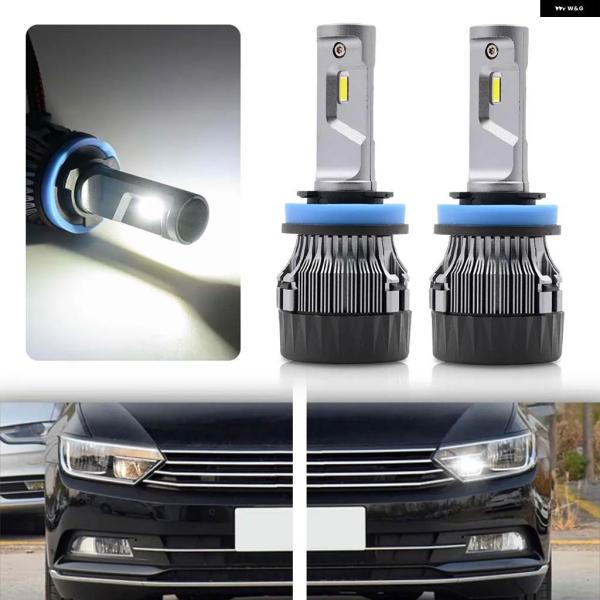 VW パサート B8 2015-20+ LED ヘッドライト バルブ ホワイト 10000LM 60W メインロービーム ハイビーム 2個 カスタム パーツ アクセサリーWattage:30wVoltage:12 VCar Model:Fo...