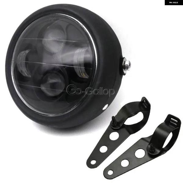 6.5インチ オートバイ LED ヘッドライト ハイ/ロービーム マウント ブラケット 付き ホンダ ヤマハ ハーレー カフェレーサー クルーザー チョッパー カスタム パーツ アクセサリーHigh-concerned chemical:N...