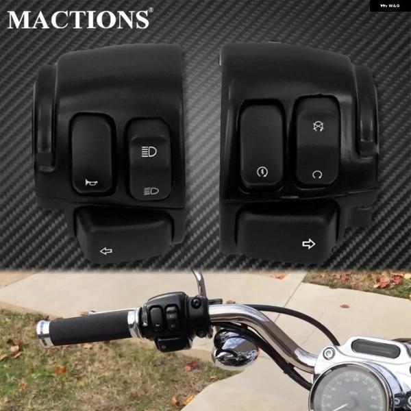 オートバイ ブラック 1インチ ハンドルバー ウィンカー コントロール スイッチ ハーレー スポーツスター XL883 1200 ダイナ ファットボブ ストリートボブ V-ROD ソフテイル カスタム パーツ アクセサリーHigh-conc...