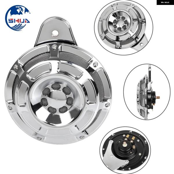 110 DB クローム CNC ホーン スピーカー カバー ハーレー ダイナ ファットボブ ワイドグライド ツーリング スポーツスター 883 1200 ソフテイル FXSTC カスタム パーツ アクセサリーHigh-concerned c...
