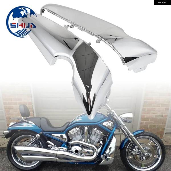 1ペア クローム ABS オートバイ ラジエーター サイドカバー フェアリング カウル パネル ハーレー 2001 - UP V-ROD VRSC VRSCAW VRSCX カスタム パーツ アクセサリーHigh-concerned che...