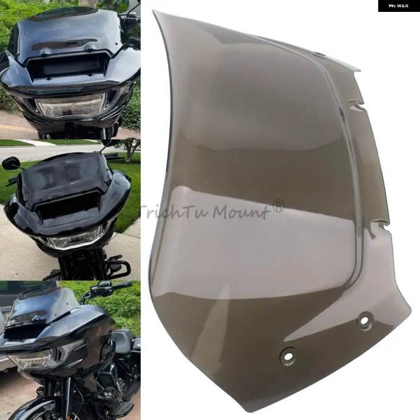 オートバイ 12インチ ABSレジン ウインドスクリーン /ウインドデフレクター/ウインドスプリッター ハーレー ロードグライド CVO ST / CVO STFLTRX STSE 2024年以降 カスタム パーツ アクセサリーHigh-c...