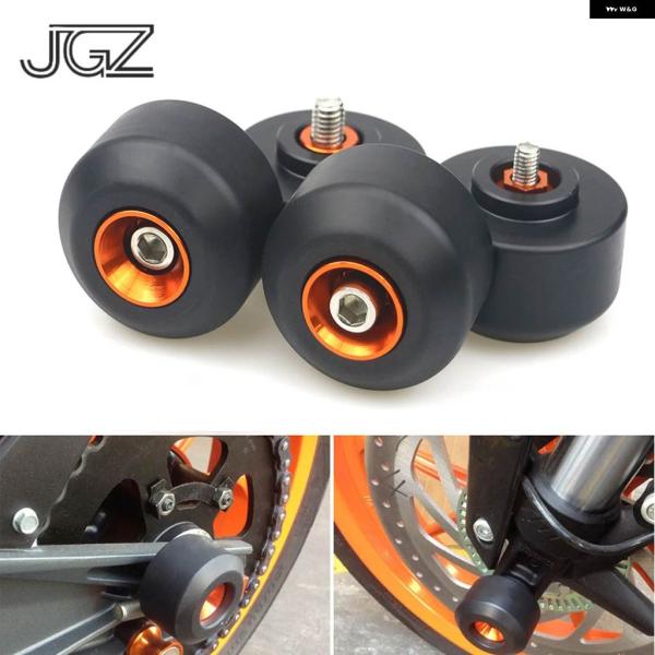 オレンジ バイク フレーム スライダー フロントリア フォーク ホイール クラッシュ パッド 落下 KTM DUKE 125 200 250 390 2013 - 2016 カスタム パーツ アクセサリーHigh-concerned che...