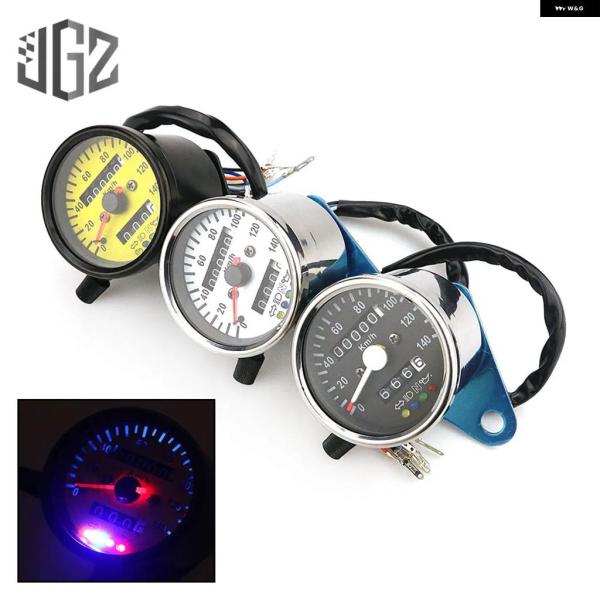 オートバイ デュアルオドメーター スピード メーター ゲージ KM/H ミニレトロタコメーター 汎用 LED インジケーター ライト KTM ドゥカティ カワサキ BMW カスタム パーツ アクセサリーSpecial Features:Th...