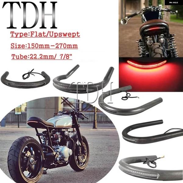 150MM-270MM 1インチ 7/8インチ カフェレーサー アップスウェプト リアシートフープ スクランブラー フレーム ループ レッド/ アンバー LED ウィンカー テールライト チョッパー XS CB カスタム パーツ アクセサリ...