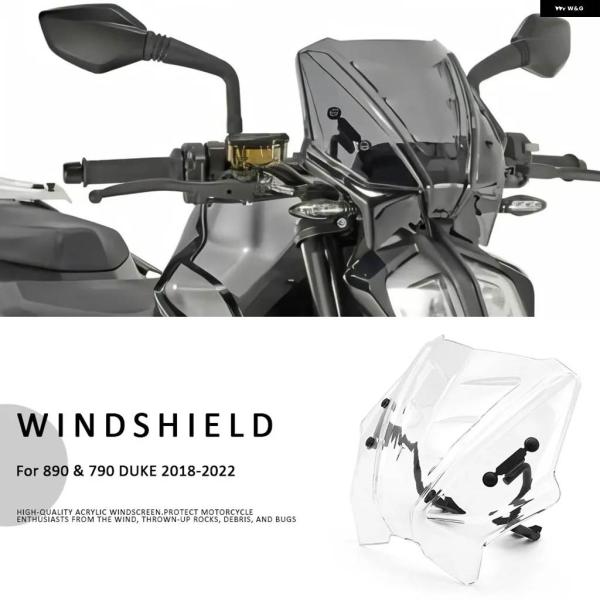 790 890 DUKE 2018-2022 GIVI フロント フェアリング ウィンドスクリーン ウィンドシールド バイク フライウィンドデフレクタースクリーン 790 DUKE 890 DUKE カスタム パーツ アクセサリーHigh-...