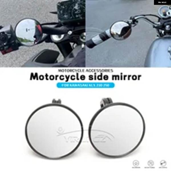 オートバイ レトロバイザー カワサキ KLX 230 250 ESPELHO CONVEXO ESPELHOS DE GRANDE ANGULARPARA KLX230 250 250 カスタム パーツ アクセサリーMaterial:Sta...