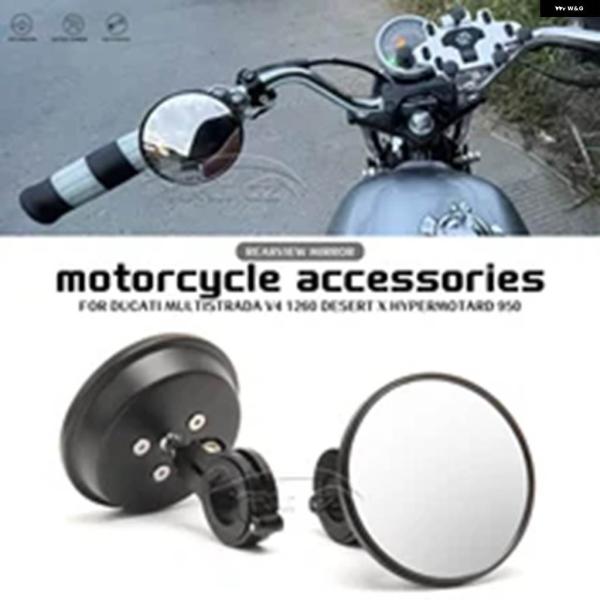 ESPELHOS DE GRANDE ANGULARPARA オートバイ レトロバイザー ドゥカティ MULTISTRADA V4 1260 HYPERMOTARD 950 カスタム パーツ アクセサリーMaterial:Stainless...